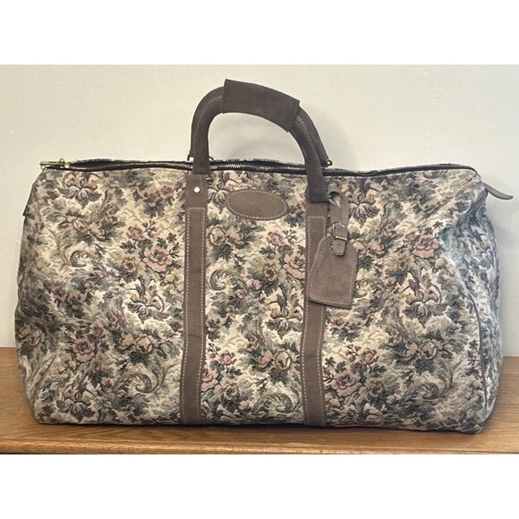 French Luggage | Bags | Vintage French Luggage Co Gray Rose Suede ...